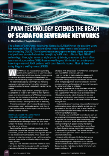 Taggle - LPWAN technology extends reach of SCADA in Sewer Networks